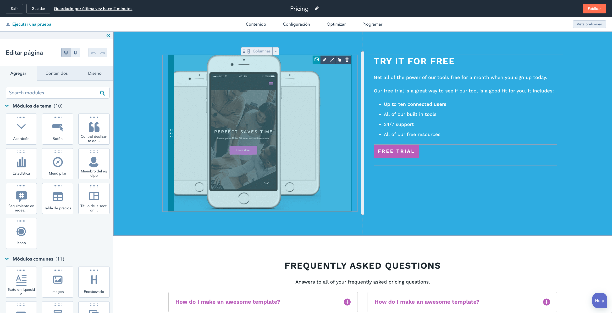 Creador de sitios y páginas web gratis | HubSpot